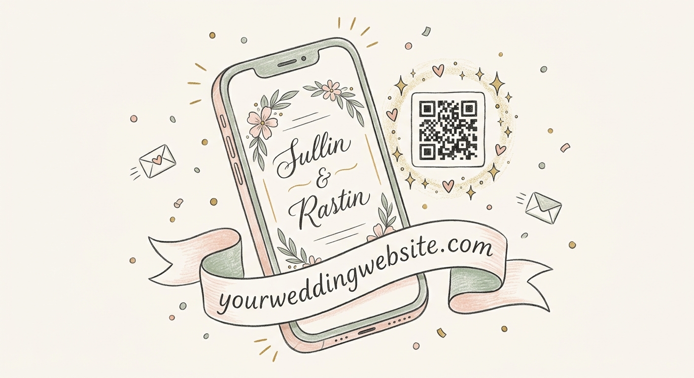 How to Word a Digital Wedding Invitation (With QR Codes, Website URLs ...